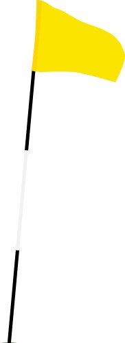 Golf field flag and cart Royalty Free Vector Image