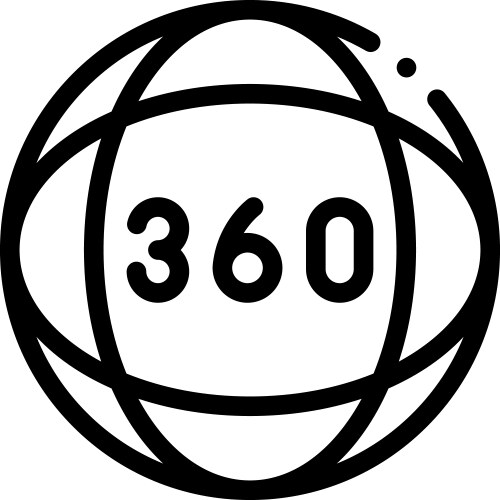 360 degrees icon thin linear style design Vector Image