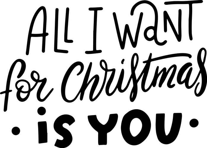 All i want for christmas is you hand lettering Vector Image