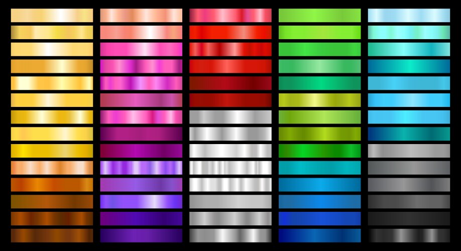 Metal Gradient Color Swatches Royalty Free Vector Image