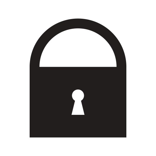 Lock icon on screen monitor symbol security Vector Image