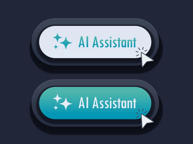 Generate ai icon a set of 3d buttons active Vector Image