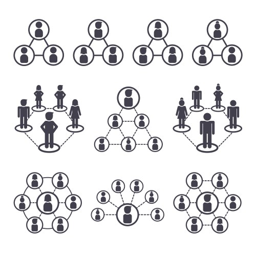 Connecting people icon set Royalty Free Vector Image
