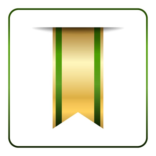 Red gold bookmark isolated Royalty Free Vector Image