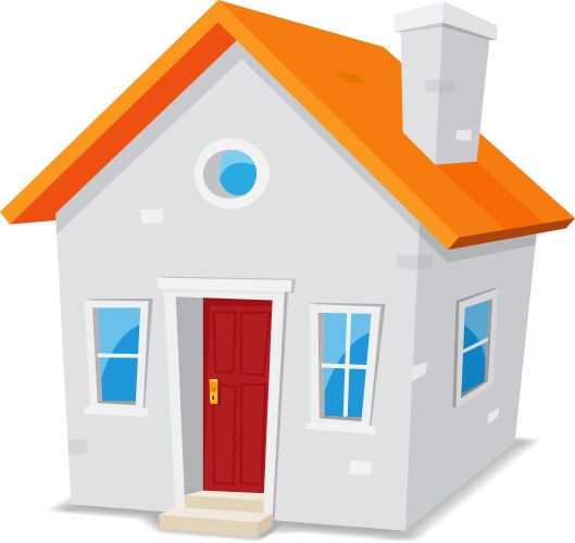 Little house with red roof Royalty Free Vector Image