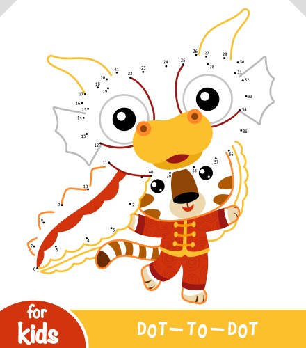 Numbers game education dot to for kids Royalty Free Vector