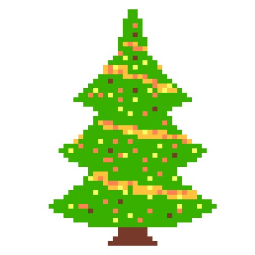 Pixel trees cartoon 8 bit retro game nature plant Vector Image