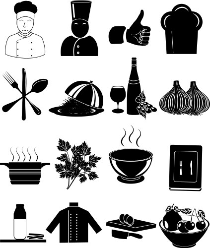 16 restaurant icon collection Royalty Free Vector Image