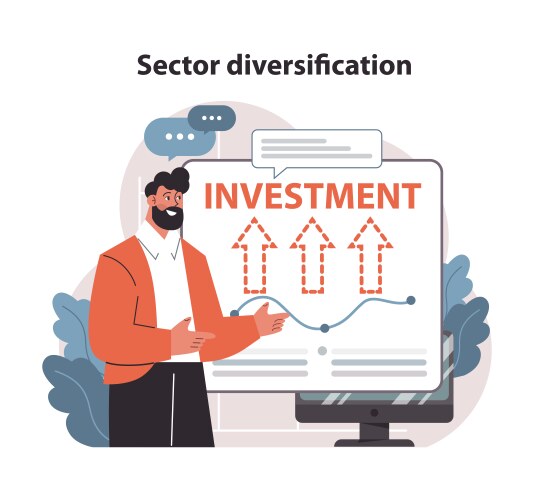 Expert guiding on sector diversification Vector Image