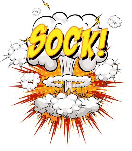 Word crash on comic cloud explosion background Vector Image