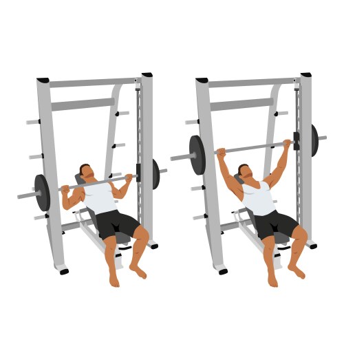 Incline barbell bench press exercise Royalty Free Vector