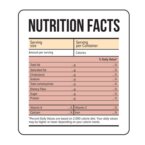 Nutrition facts label template Royalty Free Vector Image