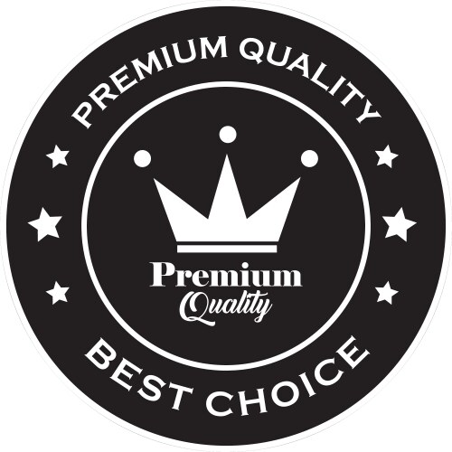 Premium quality black and white badge with make Vector Image