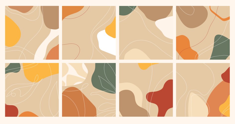 Collection of seamless abstract patterns beige Vector Image