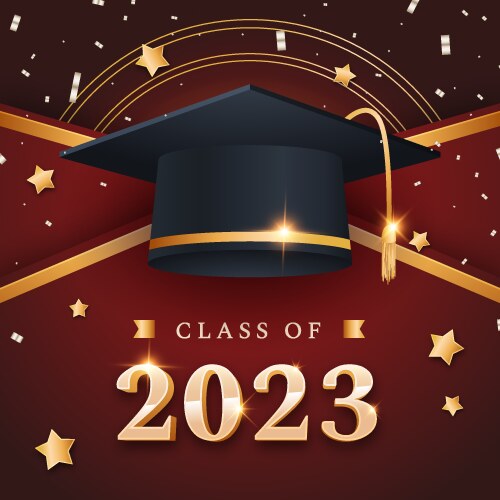 Gradient background for class of 2023 graduation Vector Image