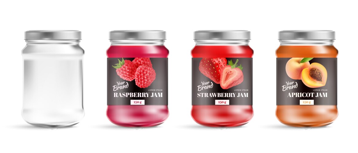 Strawberry jam realistic Royalty Free Vector Image