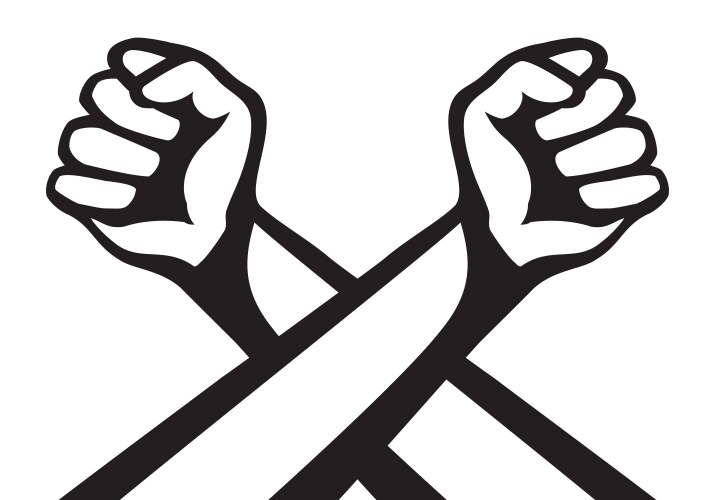 Two fists bumping together Royalty Free Vector Image