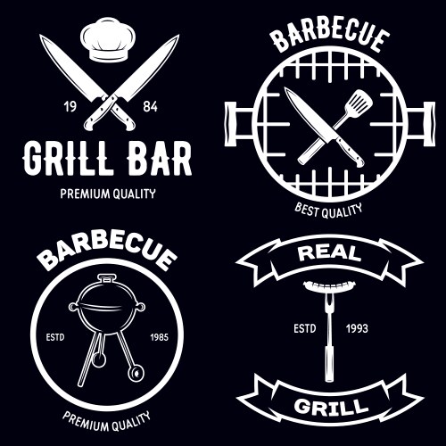 Hand drawn bbq and grill design elements grilled Vector Image