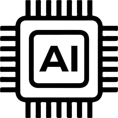 Artificial intelligence ai processor chip icon Vector Image