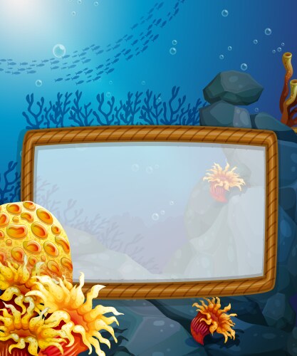 Underwater sea creature frame Royalty Free Vector Image