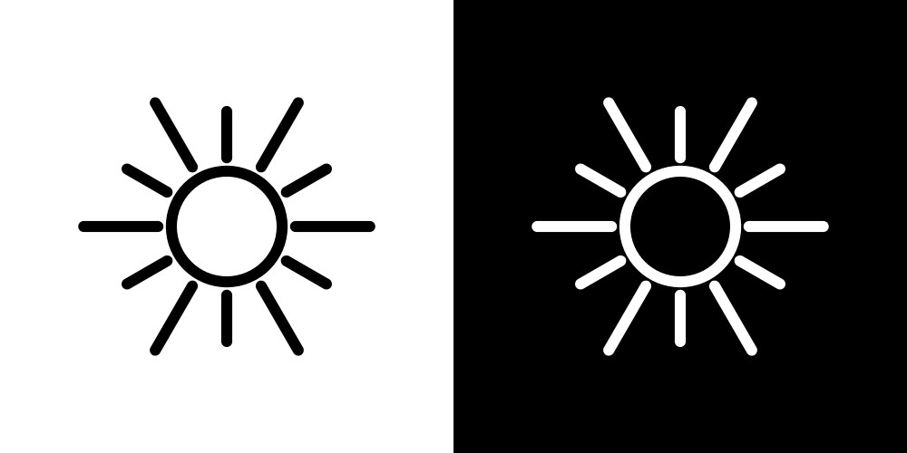 Sun icon set summer light symbol sunshine Vector Image