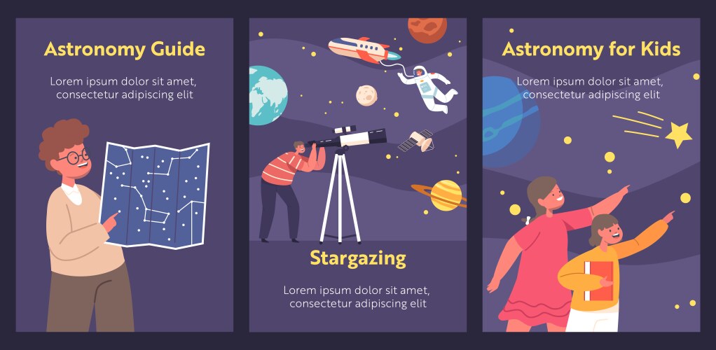 Astronomy timeline concept Royalty Free Vector Image