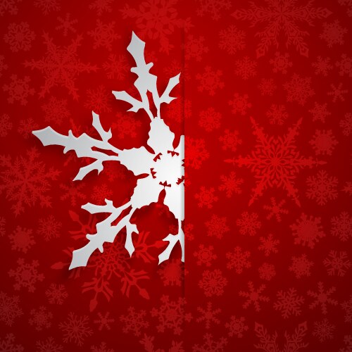 Red background with snowflakes Royalty Free Vector Image
