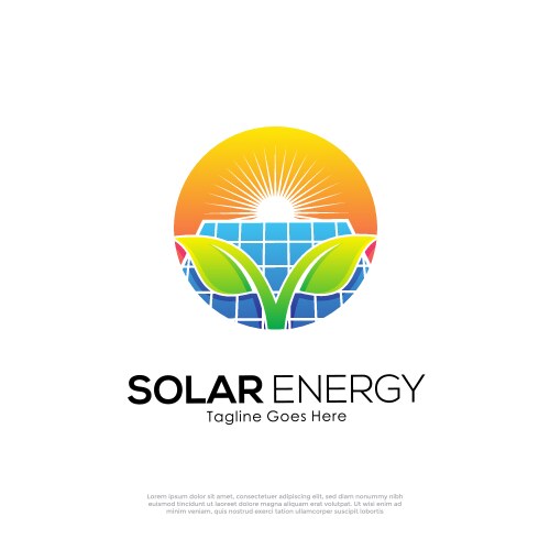 Geometric solar energy logo design template Vector Image