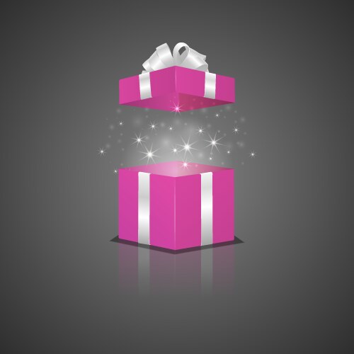 Gift box with a magic effect Royalty Free Vector Image