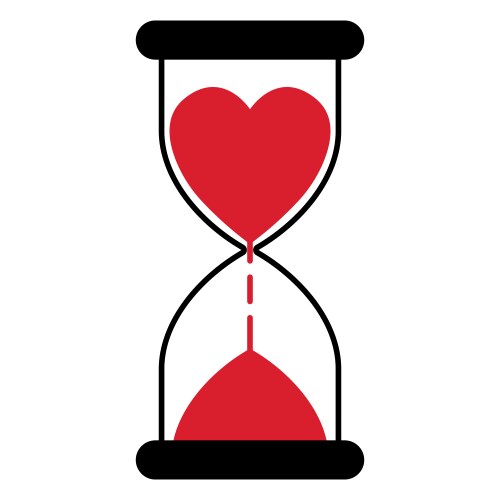 Set red heart shape outline stroke icon Royalty Free Vector