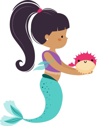 Beautiful mermaid floating underwater Royalty Free Vector