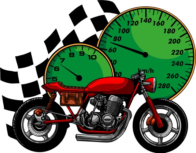 Motorbike with dashboard Royalty Free Vector Image