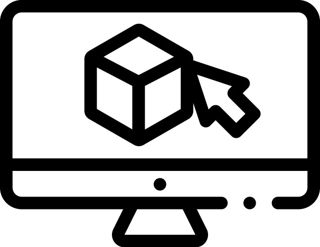 3d design icon thin linear style isolated Vector Image