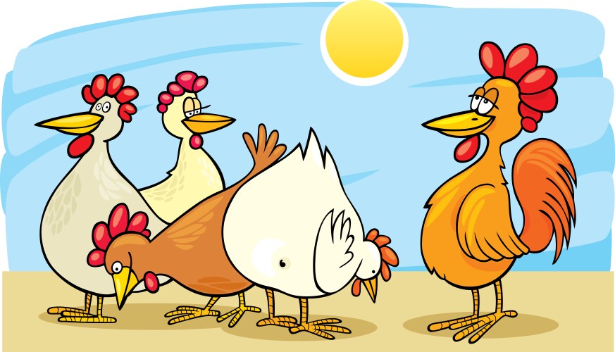 Cute cartoon chicken Royalty Free Vector Image