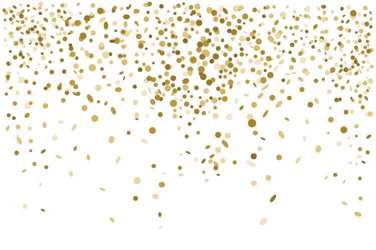 Yellow gold glitter confetti on white background Vector Image