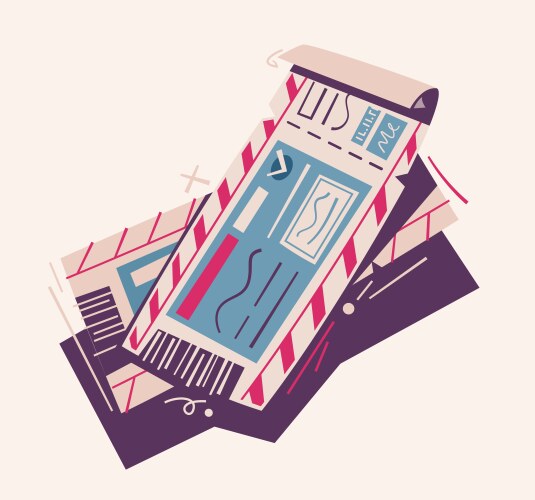 Two tickets cartoon event Royalty Free Vector Image