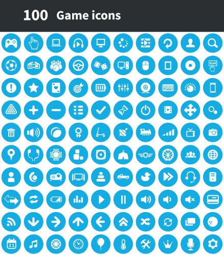 Mobile game ui collection of icons and buttons Vector Image