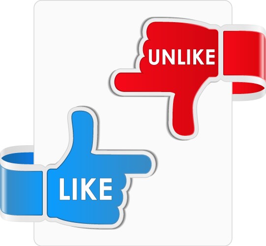Like unlike sign Royalty Free Vector Image - VectorStock