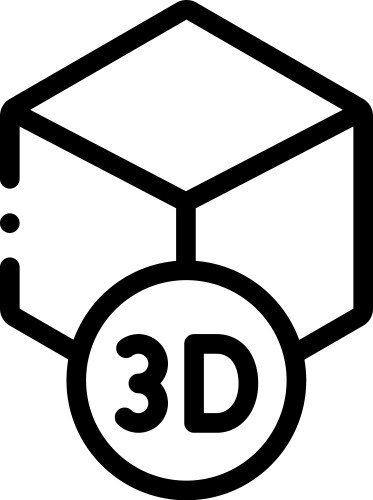 3d design icon thin linear style isolated Vector Image