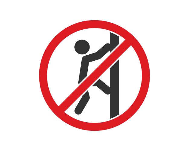 No climbing icon symbol not allowed sign Vector Image