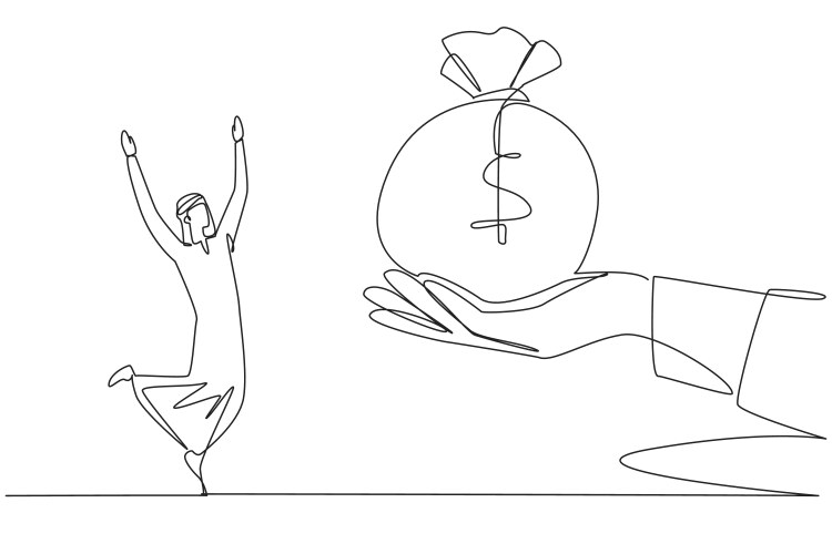 Single one line drawing rich arabian businessman Vector Image