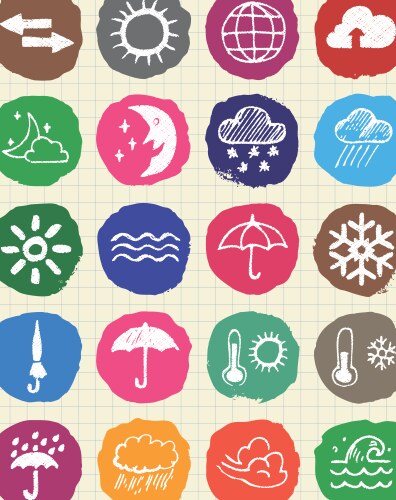 Weather forecast icon set Royalty Free Vector Image