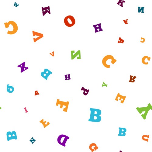 Random letters seamless pattern Royalty Free Vector Image
