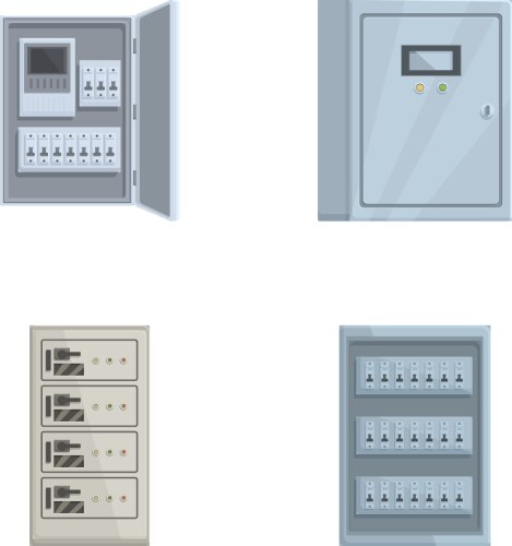 Electrical switchboard with circuit breakers Vector Image