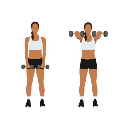 Shoulder exercises front raise Royalty Free Vector Image