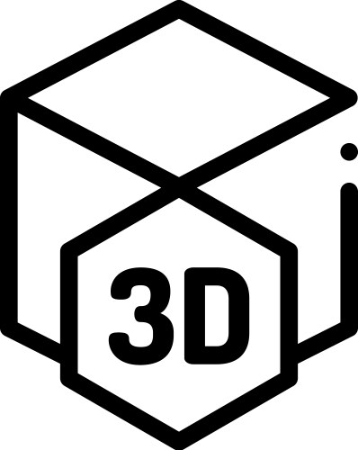 3d design icon thin linear style isolated Vector Image