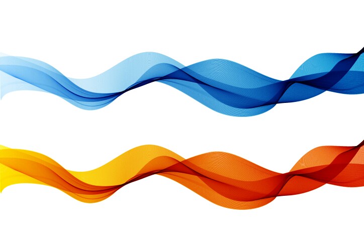 Transparent wavy lines smoky wave flow design Vector Image
