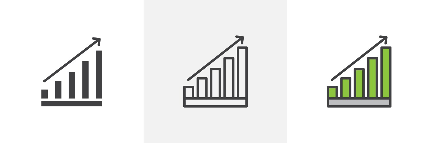 Business performance icon set on white background Vector Image