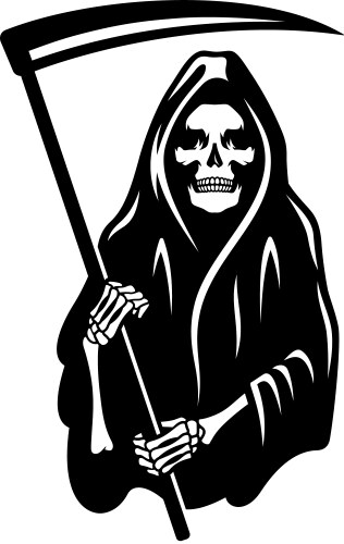 Black death with scythe Royalty Free Vector Image