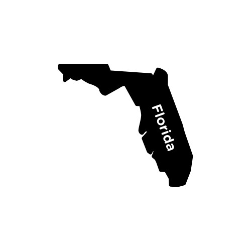 Florida map icon set miami state cutout Royalty Free Vector